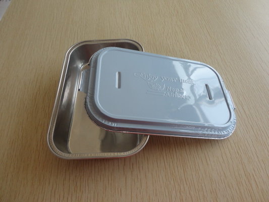 Coated Smoothwall Foil Casserole Dishes 0.1MM For Airline Catering With SGS