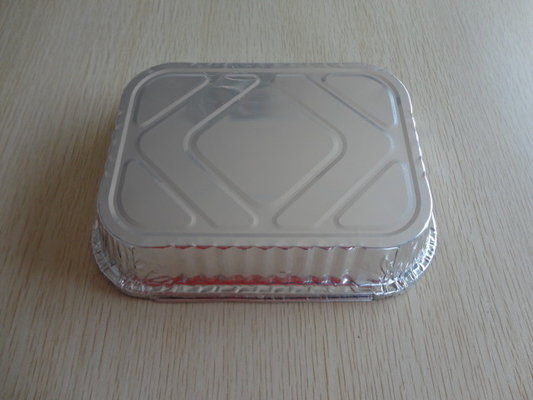 0.07mm Rectangle aluminum food storage containers half size for baking convenient