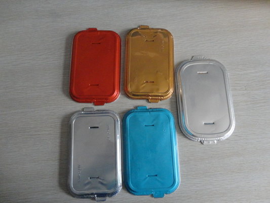 Rectangle Aluminum foil container lid Disposable Different Colors For Airline