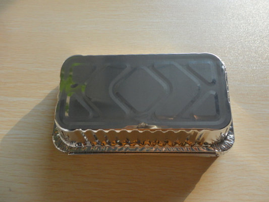 Custom Rectangle Aluminum Foil Container With Lid For Frozen Ready Meals