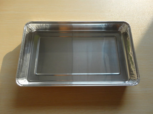 Aluminum Disposable Tin Foil Dishes For Airline Catering Serving Rectangle Shape