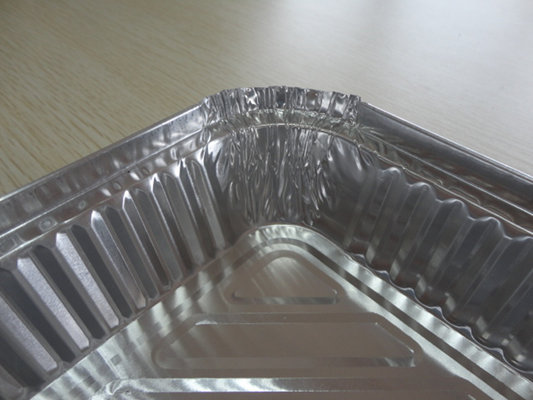 Disposable Aluminium Foil Food Containers Rectangle With Cardboard Lid