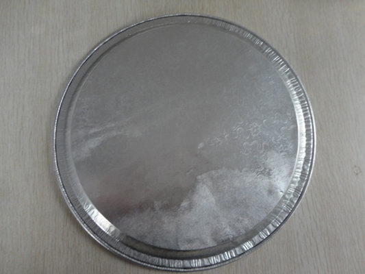 Disposable Aluminum Foil Serving Trays Embrossed / Round Foil Baking Trays For Pizza Baking