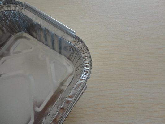 Flat Pack Aluminum Foil Containers Storage With Lid For Restaurant Food Baking