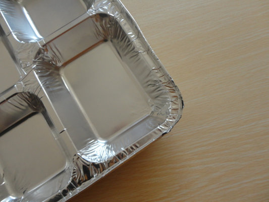 ISO Six Compartment Aluminum Foil Serving Trays Large Bakery For Food Packing
