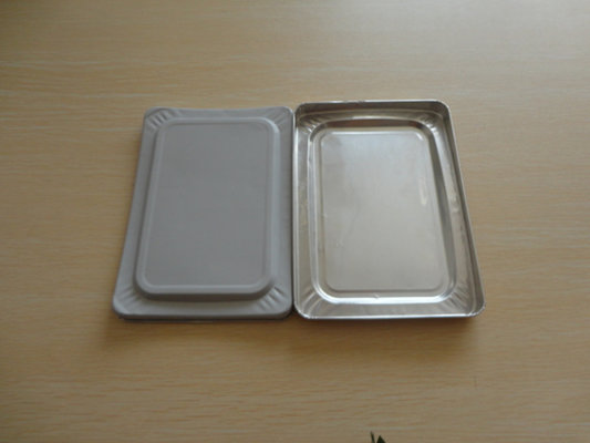 Disposable Aluminum Foil Lids for container sealing white coated for airline catering