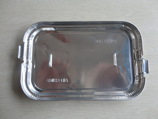 Heat resistant aluminum foil lids rectangle shape with logo printing for Banquet