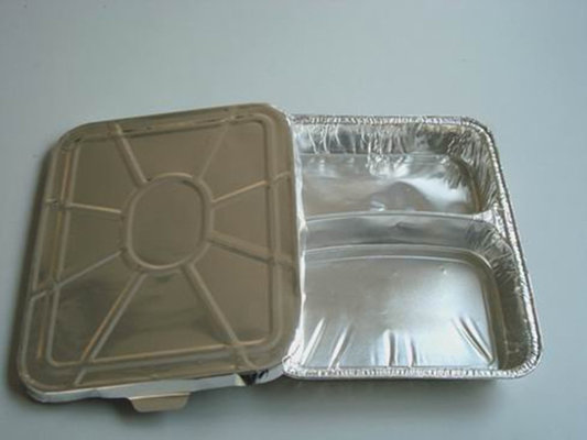 Multi - Cavity Foil Takeaway Containers with cover Pollution-Free for restaurant
