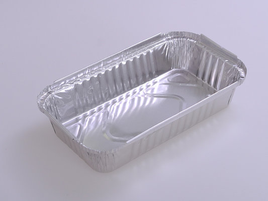 Flat Pack Aluminum Foil Containers Storage With Lid For Restaurant Food Baking