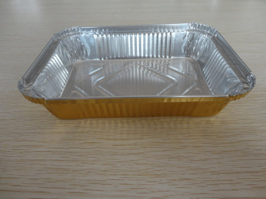 Supermarket Silver Disposable Aluminum Foil Tray For Frozen Ready Meals 800ml