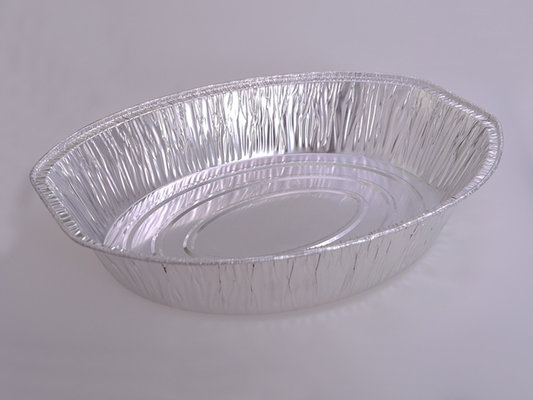 Silver Aluminum Foil Roasting pan Food Grade Deep Oval Shape For Pie Baking