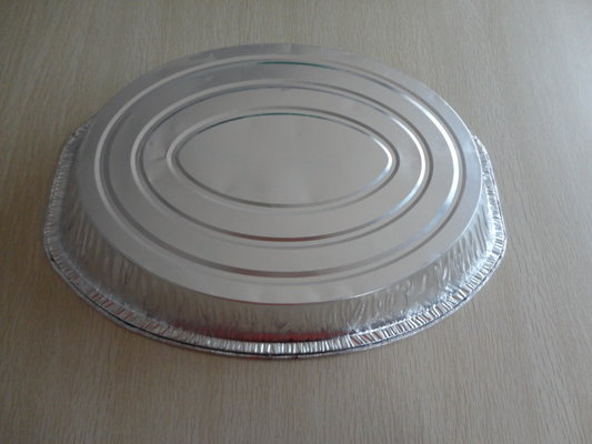 Silver Aluminum Foil Roasting pan Food Grade Deep Oval Shape For Pie Baking