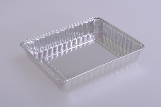 Custom Silver Disposable Aluminum Foil Food Containers With High Strength