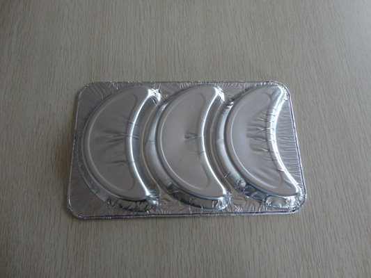 Silver Disposable Devided Aluminum Foil Baking Pan For Food Heating Catering