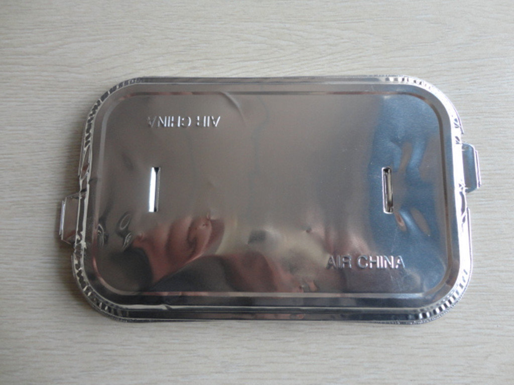 Heat resistant aluminum foil lids rectangle shape with logo printing for Banquet