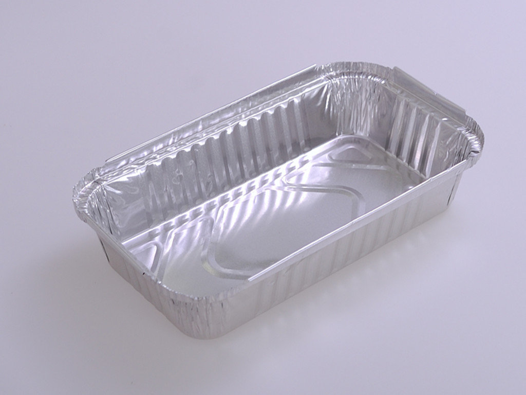 Flat Pack Aluminum Foil Containers Storage With Lid For Restaurant Food Baking