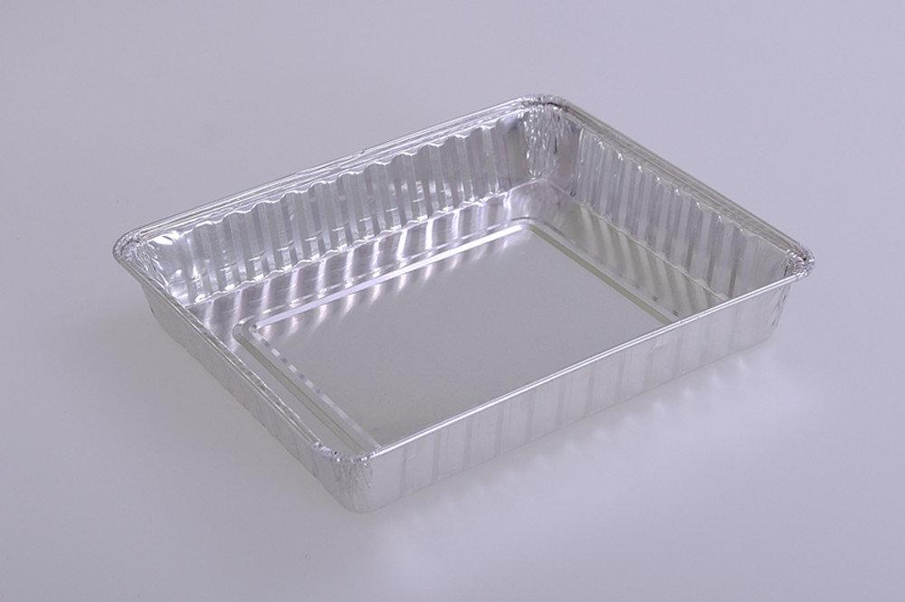 Custom Silver Disposable Aluminum Foil Food Containers With High Strength