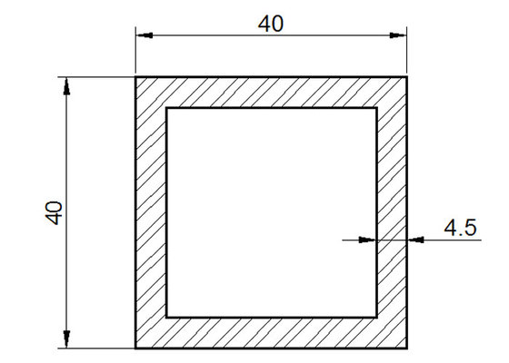 40mm Aluminium Square Tube for Folding Tent for Event Outdoor 4.5mm Wall Thickness
