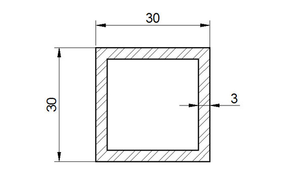 30mm Aluminium Square Tubing for Smoking Shelter 3mm Wall Thickness Silver Anodization 6063 T5