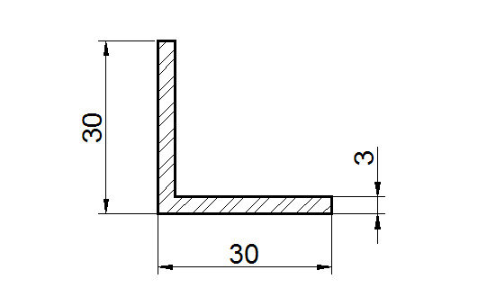 Anodised Aluminium Equal Angle Profile - 3mm x 30mm x 30mm 6061 T5 Material
