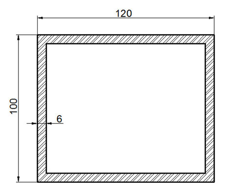 100mm x 120mm Aluminum Tubing for Industrial Usage 6mm Wall Thickness 6063 T5 Mill Finish