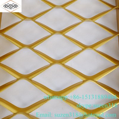 PVDF 3 layper gold exterior wall decoration aluminum expanded panel sheet