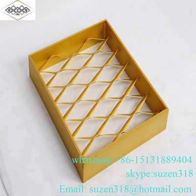 PVDF 3 layper gold exterior wall decoration aluminum expanded panel sheet