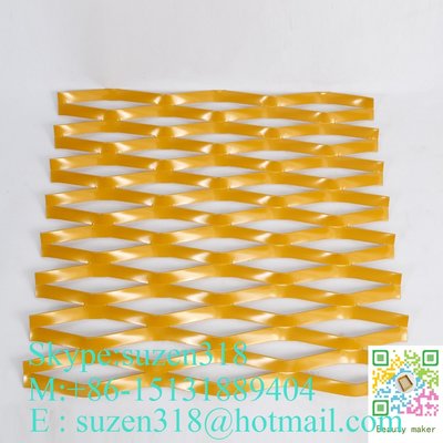 anodizing gold color aluminum metal curtain wall expanded metal mesh
