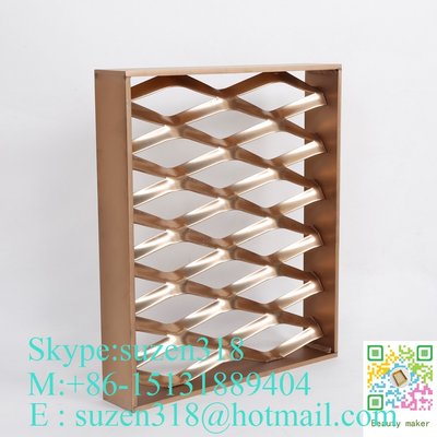 anodizing gold color aluminum metal curtain wall expanded metal mesh