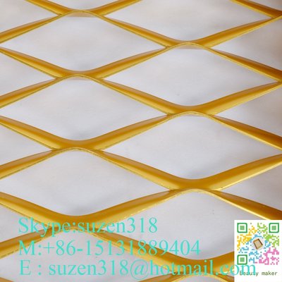 anodizing gold color aluminum metal curtain wall expanded metal mesh