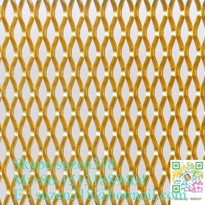 anodizing gold color aluminum metal curtain wall expanded metal mesh