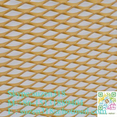 anodized gold decorative small hole aluminum expanded metal mesh factory