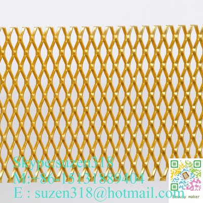anodized gold decorative small hole aluminum expanded metal mesh factory