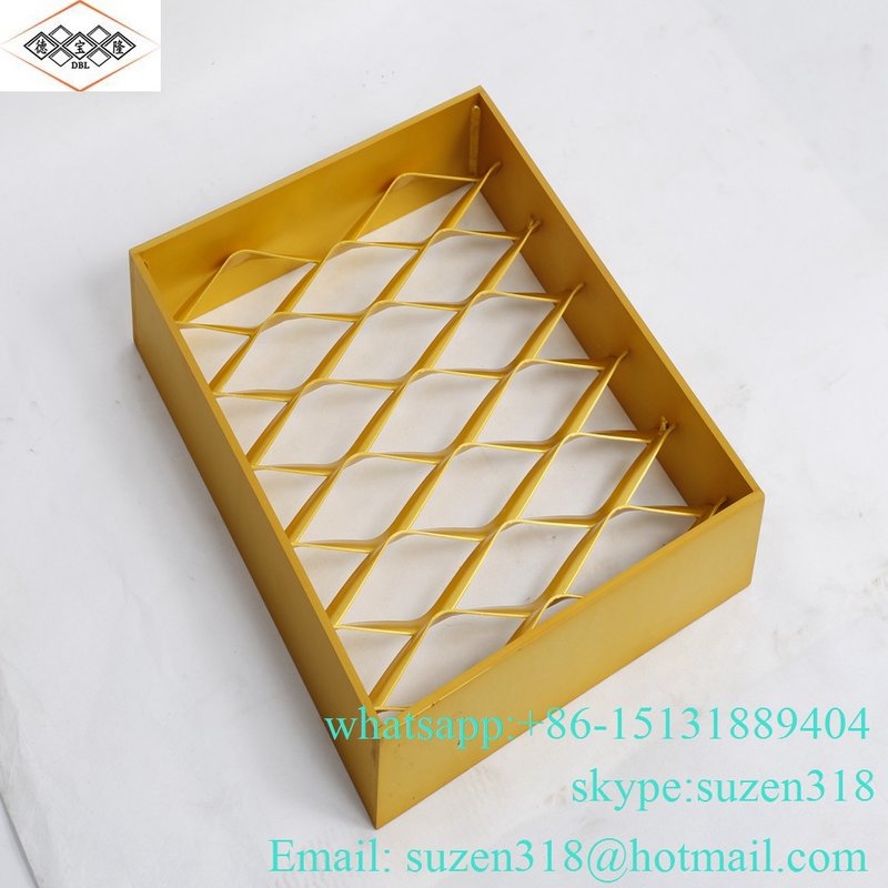 PVDF 3 layper gold exterior wall decoration aluminum expanded panel sheet
