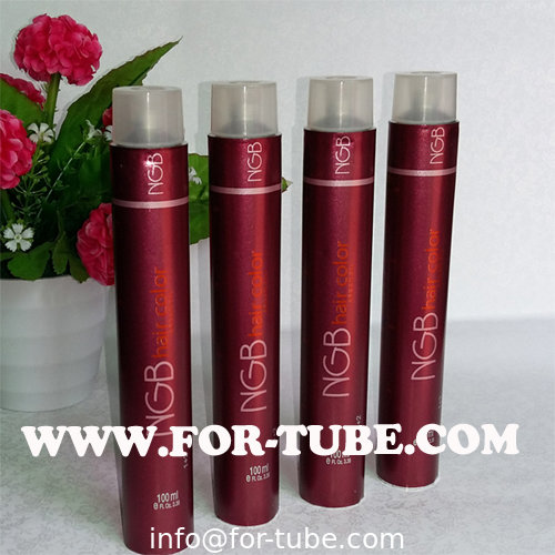 Collapsible Aluminum Cosmetic Tube for Hair Colorant