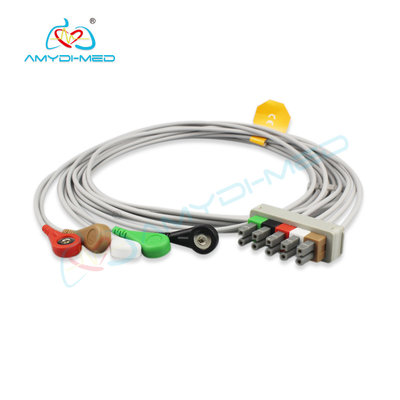 2018 High quality 5 lead snap ecg cable ,AHA eletronic cable
