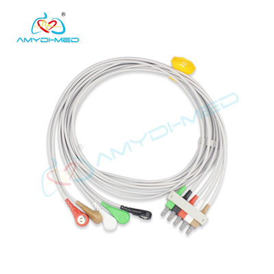 2018 High quality 5 lead snap ecg cable ,AHA eletronic cable