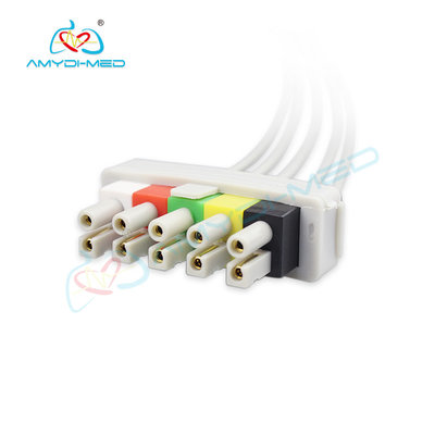2018 High quality 5 lead snap ecg cable ,AHA eletronic cable