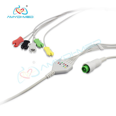 ECG cable with 5 clip lead wires for FUKUDA DENSHI Expert DS5400 patient monitor