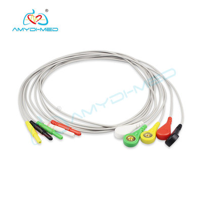 3 lead ecg cable and wire, 5 lead ecg cable wire,10 lead ecg cable