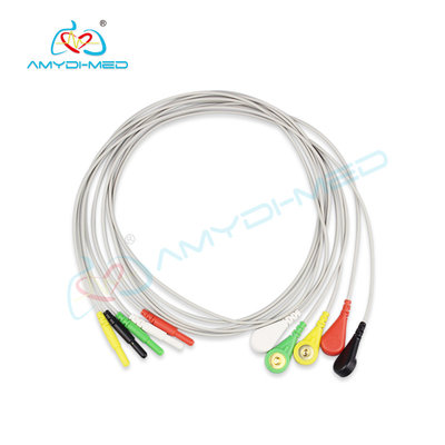 3 lead ecg cable and wire, 5 lead ecg cable wire,10 lead ecg cable