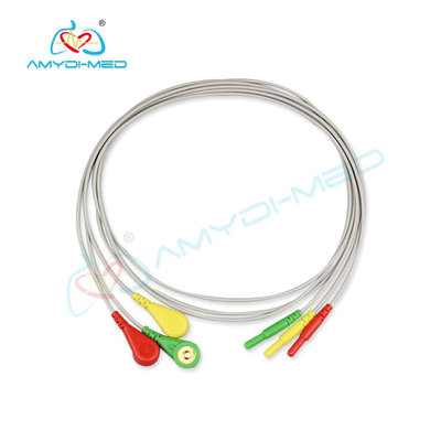 3 lead ecg cable and wire, 5 lead ecg cable wire,10 lead ecg cable