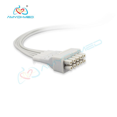 5 Leads clip ECG cable, ekg lead wires, holter recorder ecg patient leads