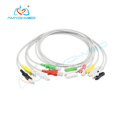 Medical cable , 5 Leads snap clip ECG cable, holter ecg cable