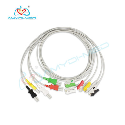 Medical cable , 5 Leads snap clip ECG cable, holter ecg cable