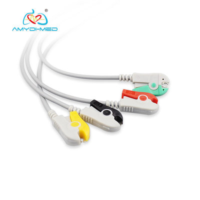 Medical cable , 5 Leads snap clip ECG cable, holter ecg cable