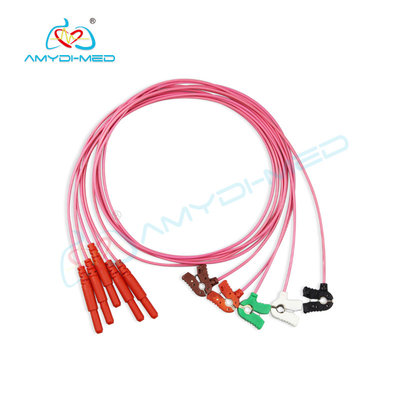 Wholesale Medical Supplies,OEM PPG 5 Leads clip holter ECG cable,IEC AHA SNAP/CLIP