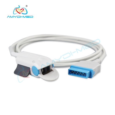 Reusable digital 9pin rectangular silicone wrap ADULT spo2 sensor/probe, medical SPO2 SENSOR TPU cable