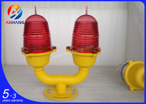 Double low intensity obstruction light/twin aircraft warning light for communication tower