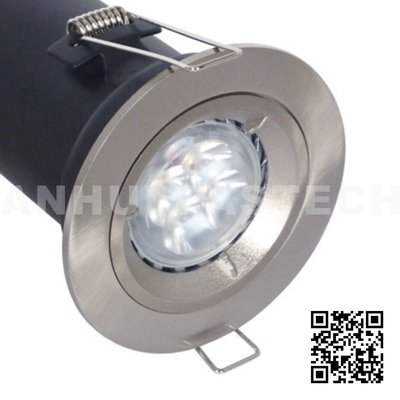 Die Cast Aluminium GU10 Fixed Fire Rated Downlight - Satin Nickel Color